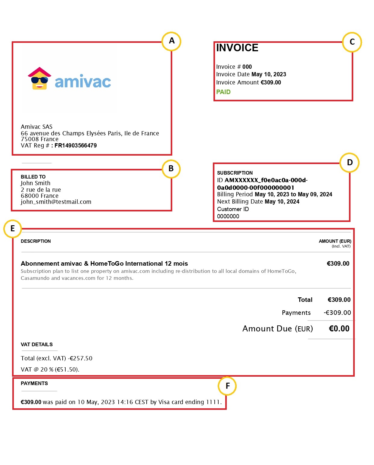 How to read an Amivac invoice